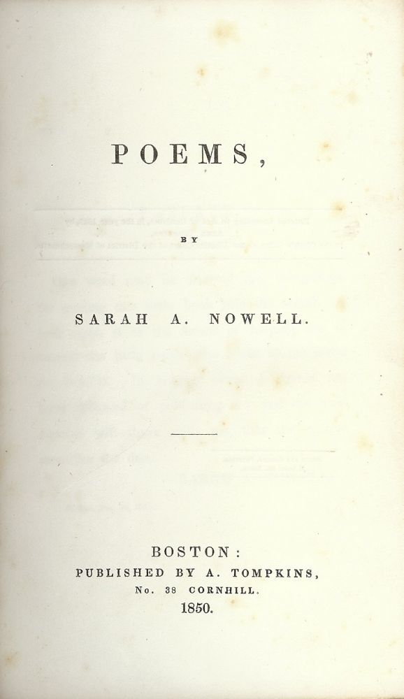 POEMS | SARAH A. NOWELL